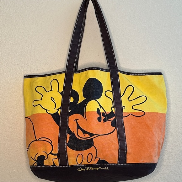 Disney | Bags | Walt Disney World Mickey Mouse Canvas Tote Beach Tote ...